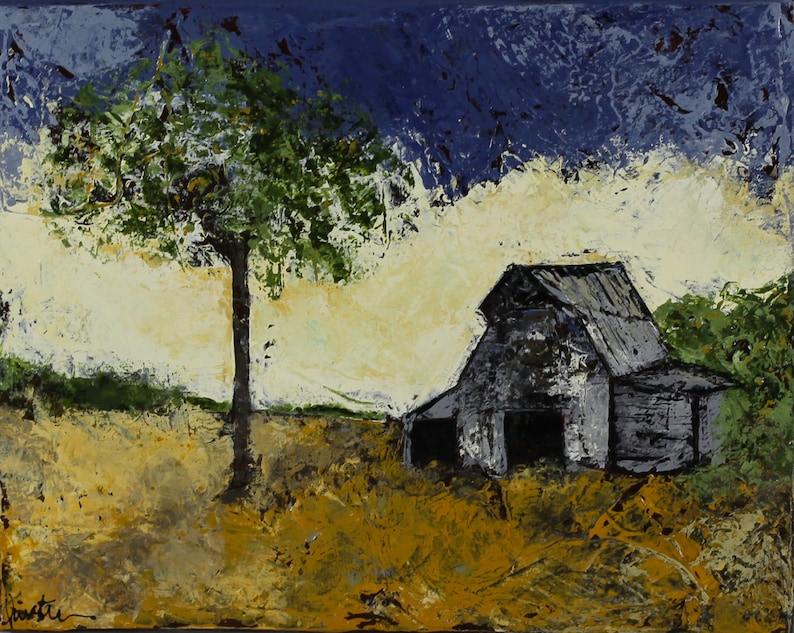 Barn scene canvas landscape canvas print wall decor wall | Etsy