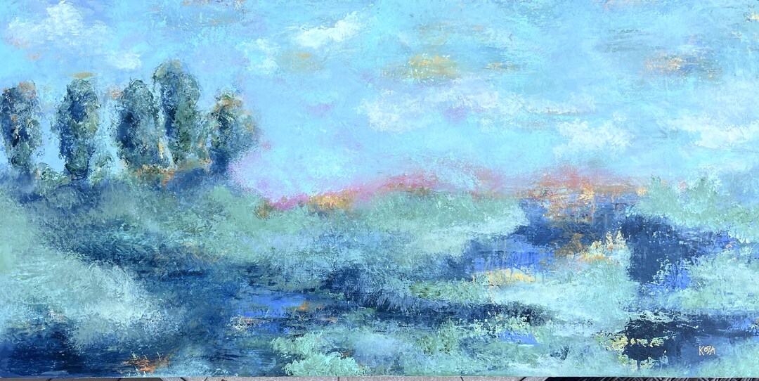 Abstract Landscape Painting, Fine Art, Mixed Media, Painting on Canvas ...