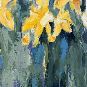 Daffodils, Painting, Abstract Art, Fine Art Paper Print - Etsy