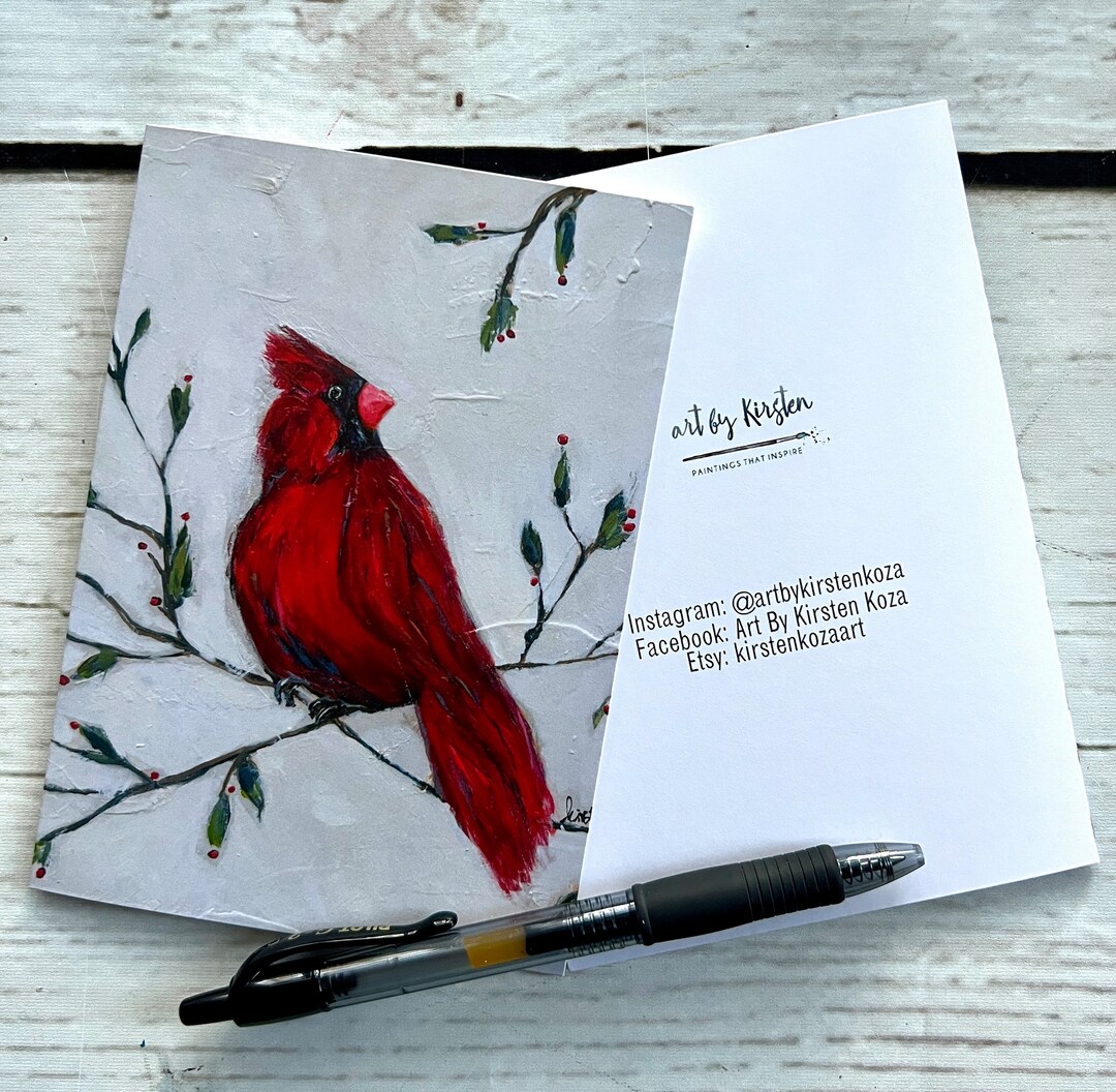 Cardinal Red Cardinal Note Cards Art Print Stationery - Etsy