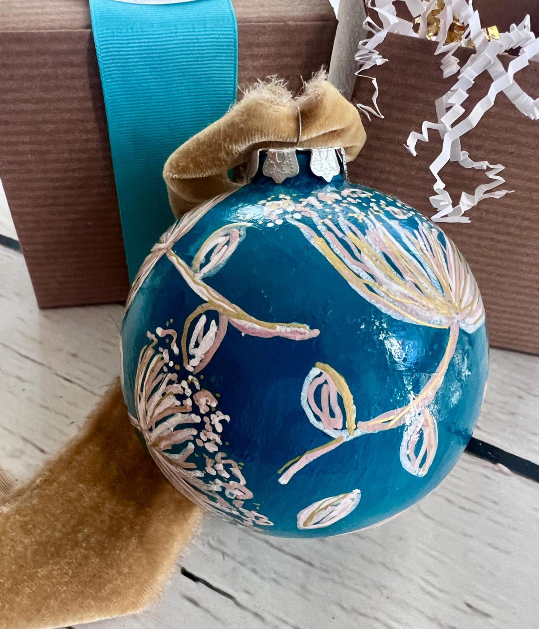 Hand Painted, Bisque Ball Ornament, Modern Ornament, Hand Made, Tree ...