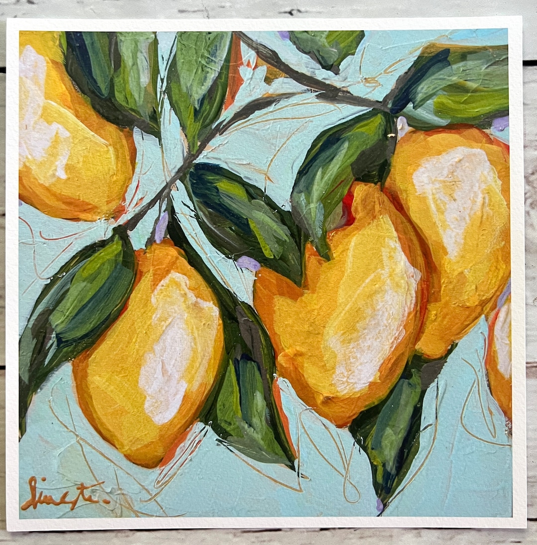 Abstract Lemons, Lemon Art, Kitchen Decor, Fruit, Fine Art, PRINT on ...