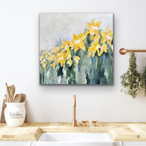Daffodils, Painting, Abstract Art, Fine Art Paper Print - Etsy