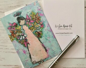 Angel Dove Note Cards Art Print Card Stationery Fine Art | Etsy