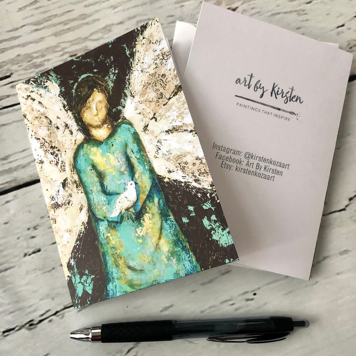 Angel Dove Note Cards Art Print Card Stationery Fine Art | Etsy