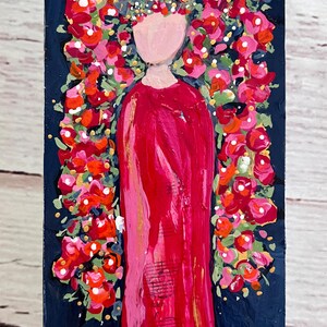 Angel, Garden Angel, Flower Angel, Painting, Original Art,floral Angel ...