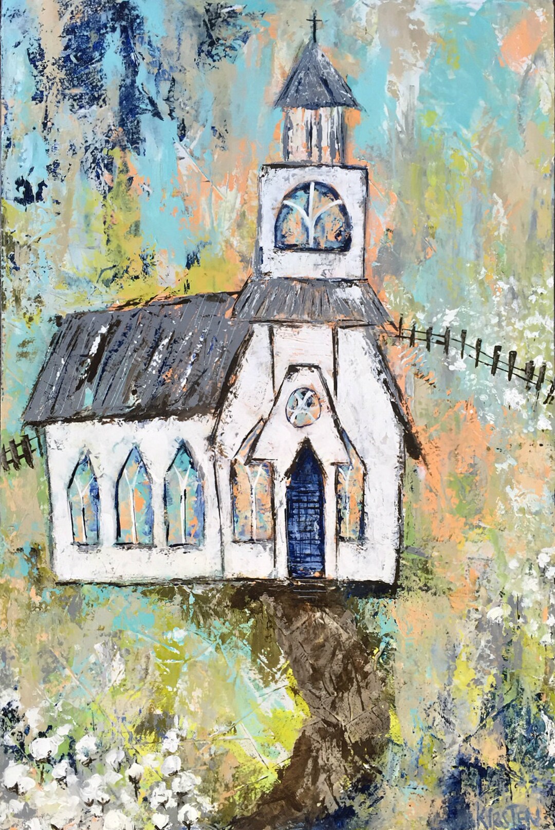Church, Canvas, Painting, Abstract Art, His Purpose Will Prevail ...