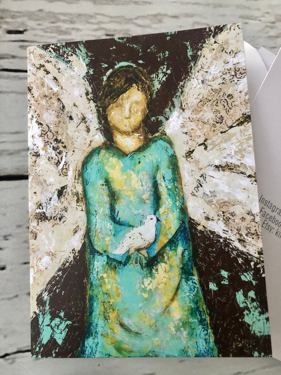 Angel Dove Note Cards Art Print Card Stationery Fine Art | Etsy