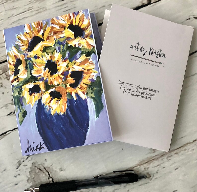 Sunflowers Variety Pack Note Cards Art Print Card - Etsy