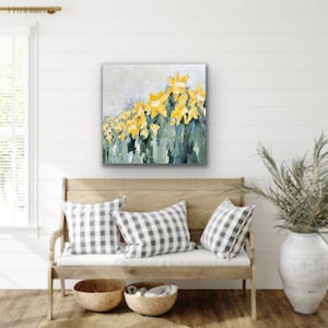 Daffodils, Painting, Abstract Art, Fine Art Paper Print - Etsy