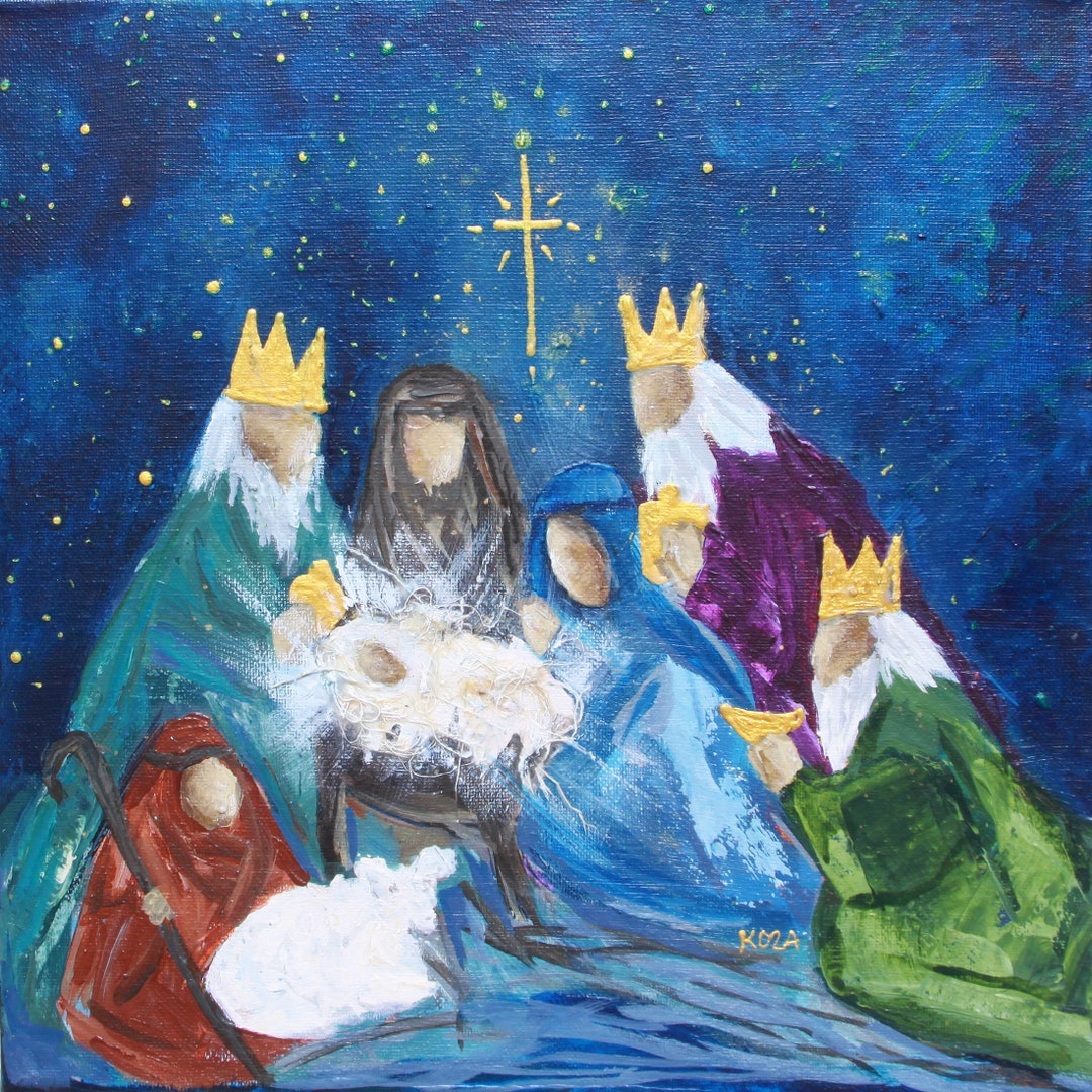 Oh Holy Night Print: Birth of Jesus, Holy Family Christmas Art - Etsy