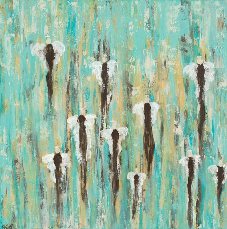 Angels Canvas Print Painting Abstract Art Canvas Wall - Etsy
