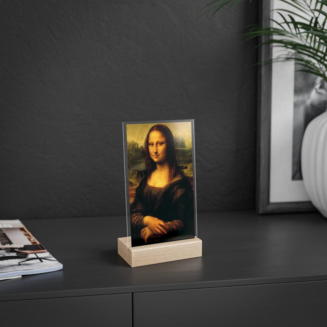 Elegant Acrylic Art Display "mona Lisa" by Leonardo Da Vinci With ...