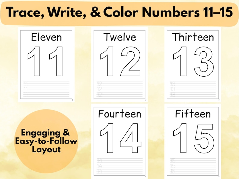 Number Tracing 11 to 20 Printable | Kids 123 Coloring Pages | Preschool ...
