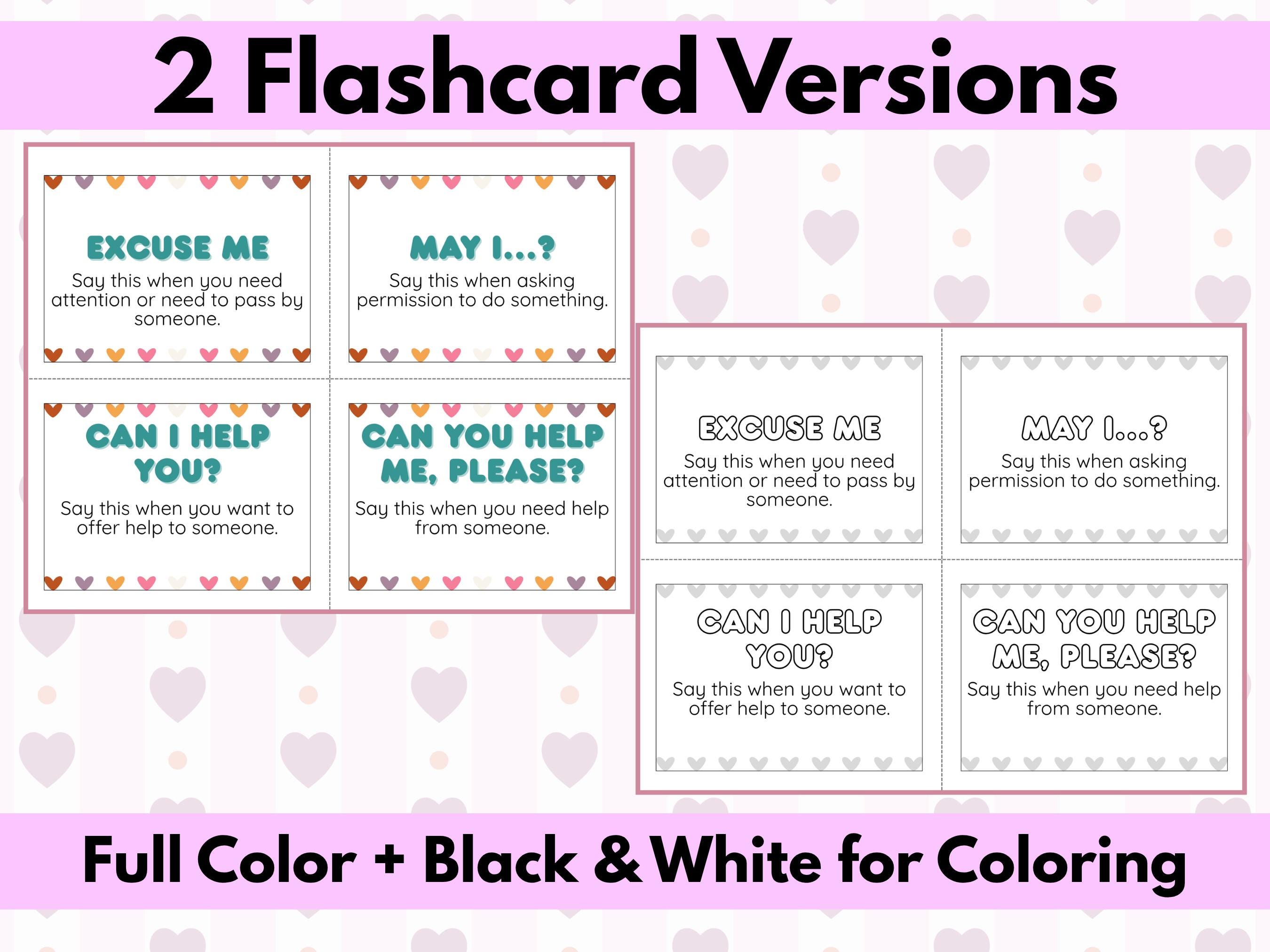 Polite Words Flashcards | Social Skills & Manners Printable ...
