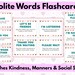 Polite Words Flashcards | Social Skills & Manners Printable ...