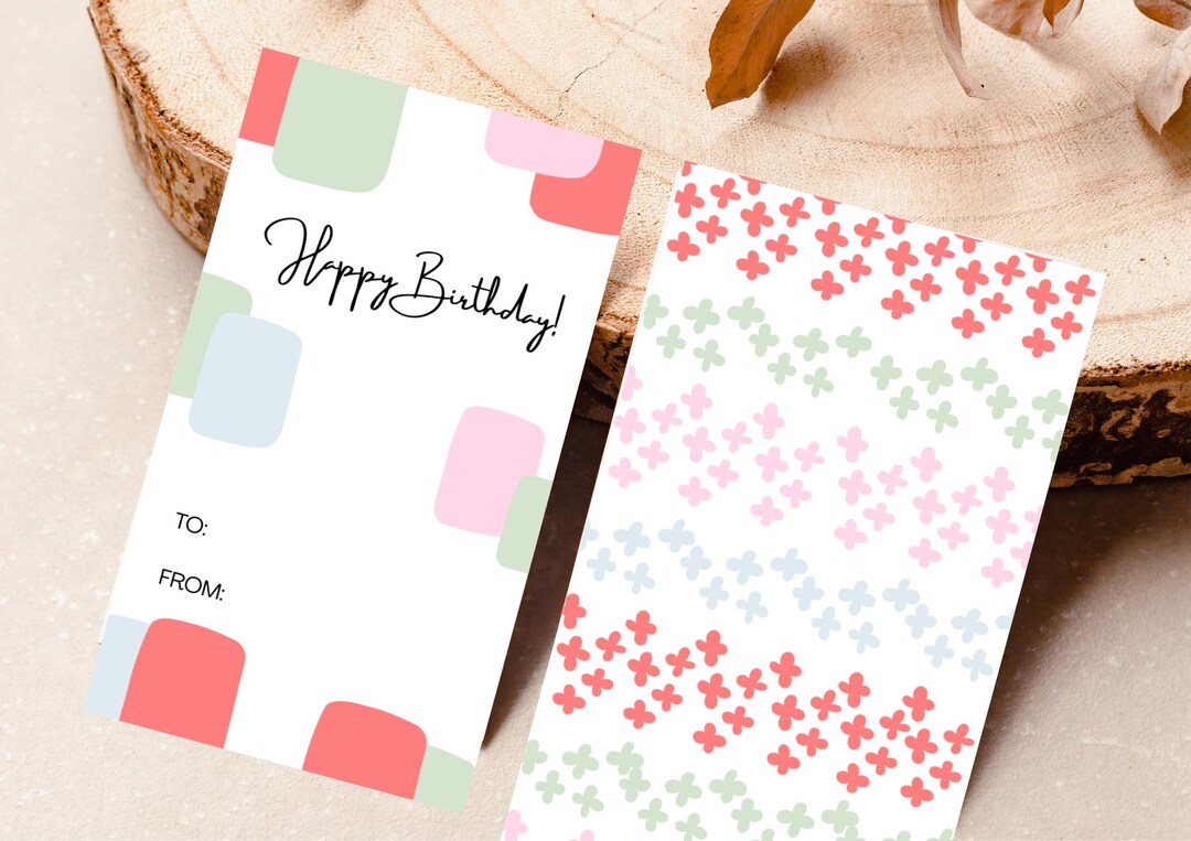Editable Pastel Birthday Gift Tags, Printable Favor Tags (digital ...