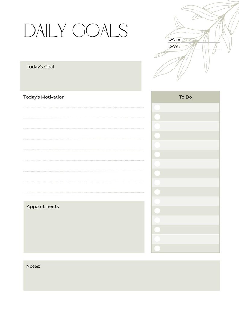 Daily Wellness Journal | Printable & Editable Planner | Habit ...