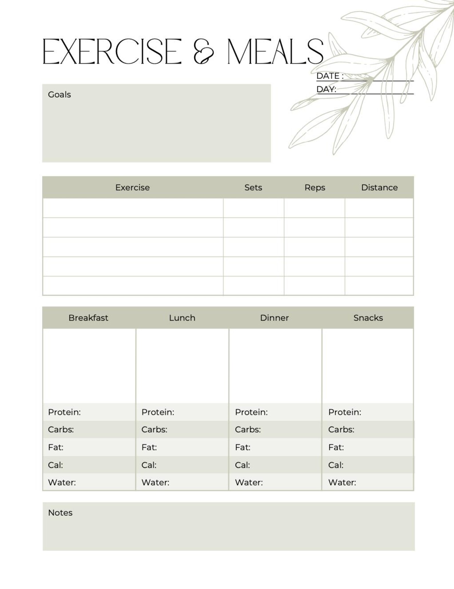 Daily Wellness Journal | Printable & Editable Planner | Habit ...