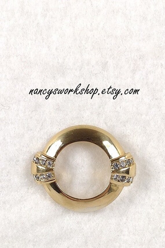 Vintage Avon 100th Anniversary Open Circle Round Rhin… - Gem