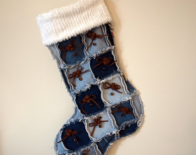 Stocking Made From Recycled Levis With Rusty Bells - Etsy