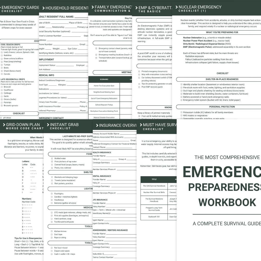 Family Emergency Survival Guide & Disaster Planner (PDF) - Etsy
