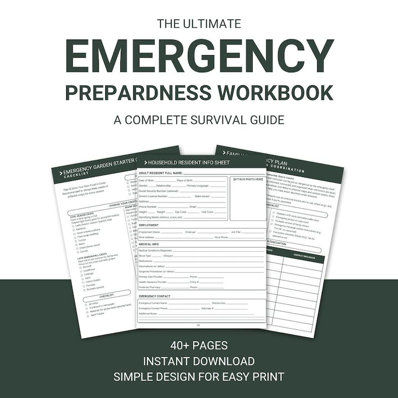 Printable Family Emergency Binder | Bug Out Bag Checklist | Survival ...