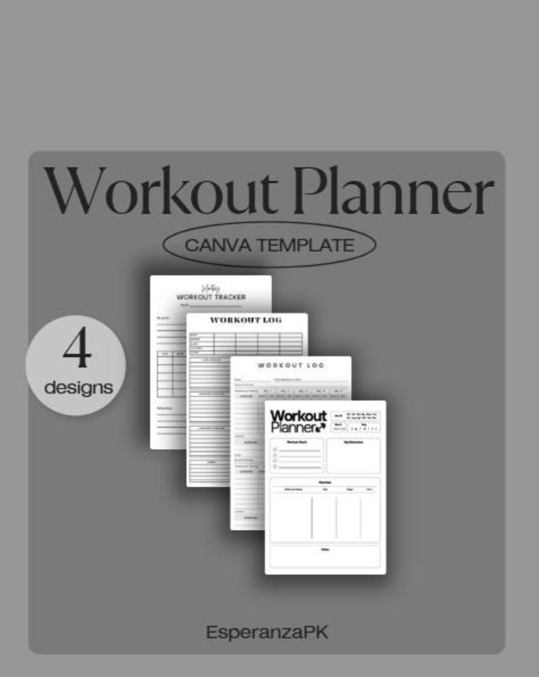 Workout Tracker Fitness Planner Gym Logbook Monthly Tracker Strength ...