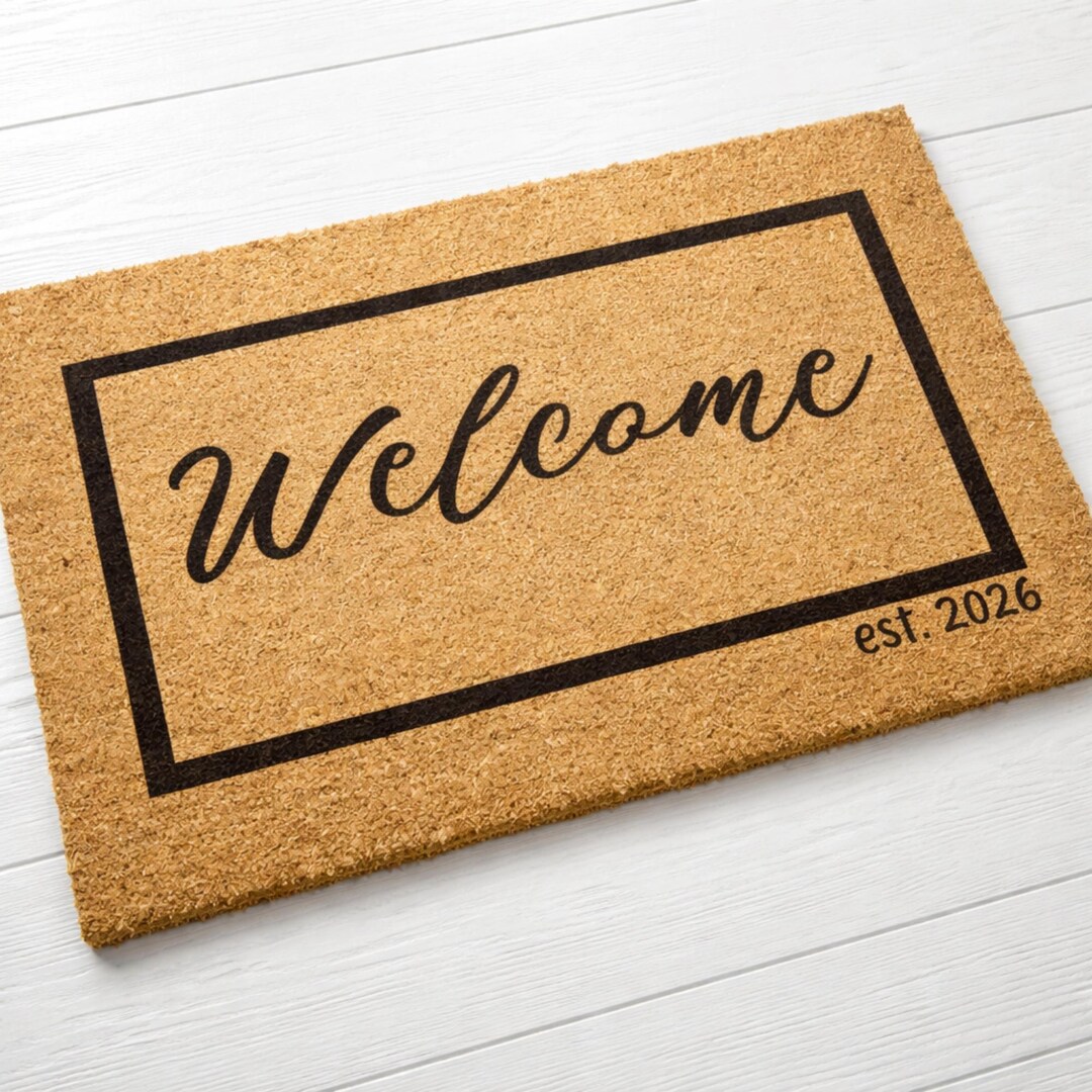 Custom Welcome Mat With Est Year | Personalized Entryway Doormat ...