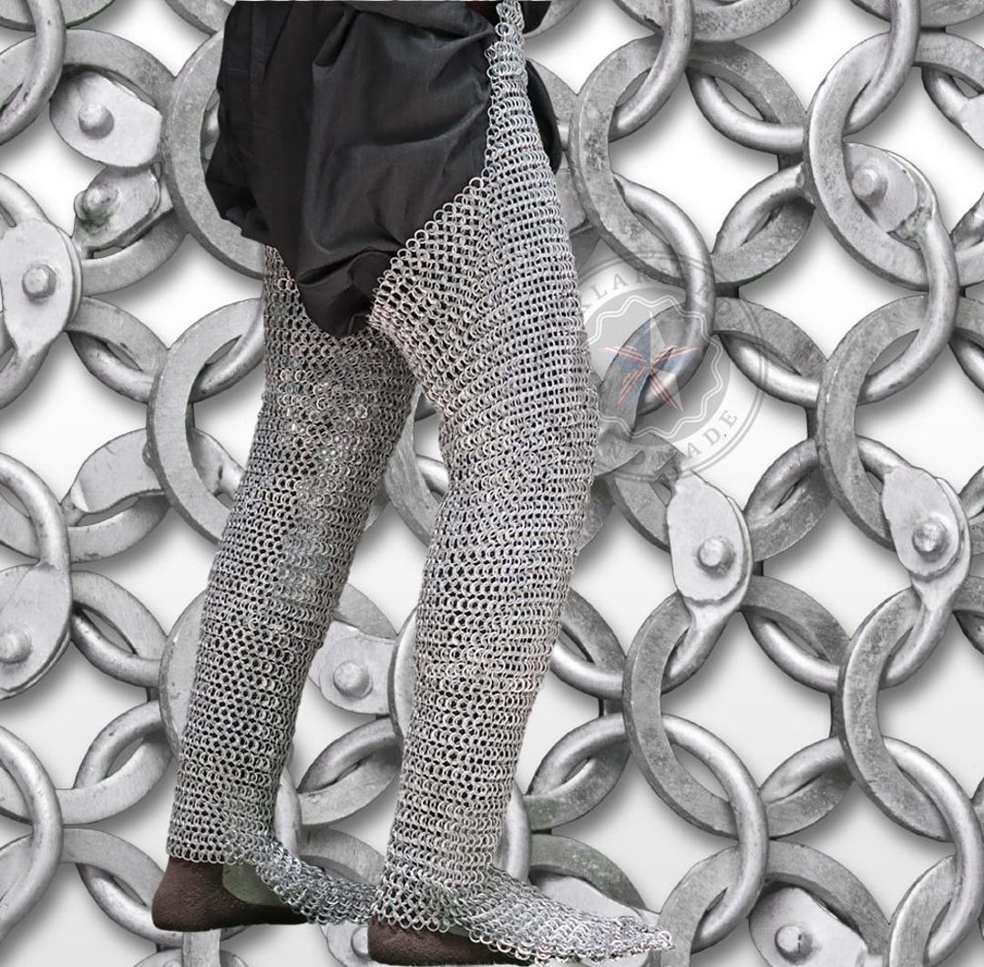 9mm Aluminium Chainmail Chausses – Medieval Leg Armor | Round Riveted ...