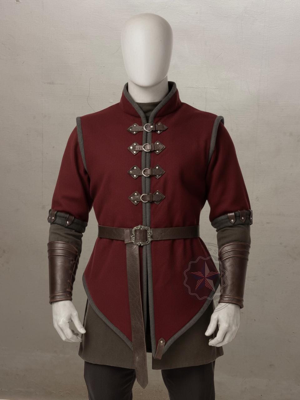 Medieval Padded Gambeson Armor With Brown Leather Trim – Viking LARP ...