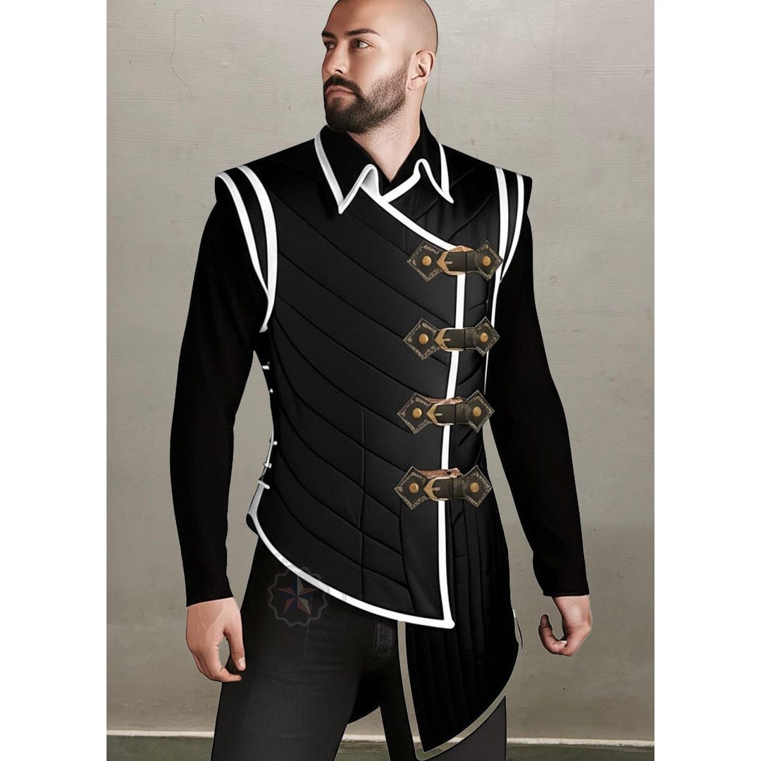 Medieval Viking Fancy Gambeson Cotton Fabric Protective Sleeveless With ...