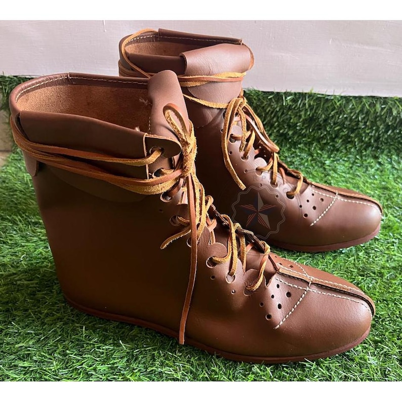 Handmade Hellenistic Leather Ankle Boots, Brown Ancient Greek & Roman ...