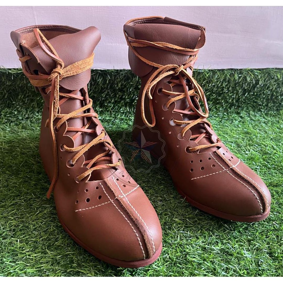Handmade Hellenistic Leather Ankle Boots, Brown Ancient Greek & Roman ...