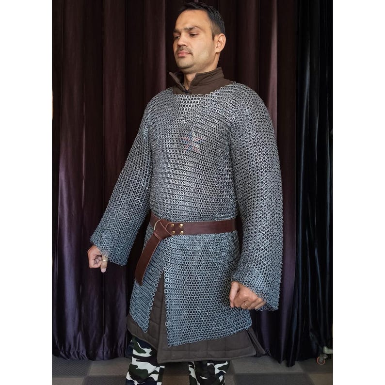 9mm Mild Steel Chainmail Hauberk – Flat Riveted Chainmail Armor ...