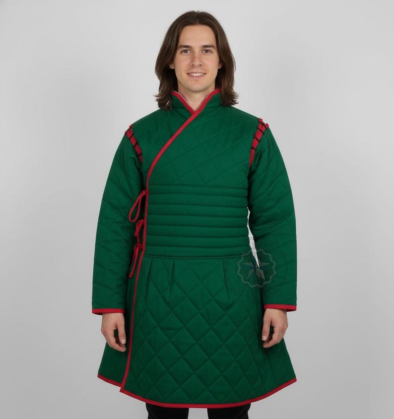 Eastern Gambeson Armor - Padded Mongolian Deel Jacket, Medieval Aketon ...
