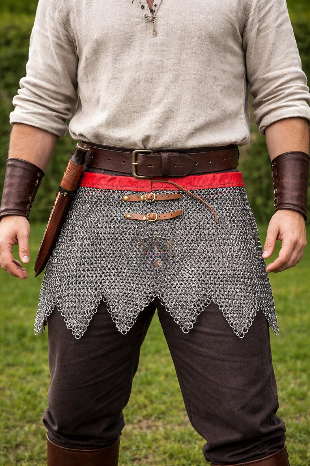 Medieval Chainmail Skirt Armor for LARP Cosplay, 9mm Flat Riveted Mild ...