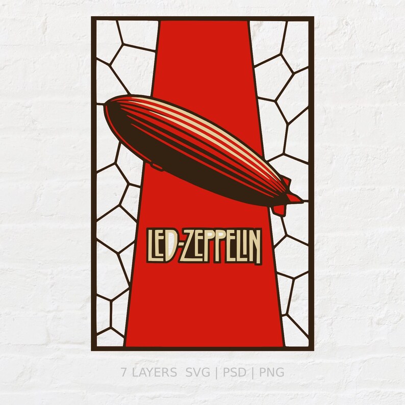 Led Zeppelin Mothership SVG - Layered Laser Cut Files, Shadowbox ...