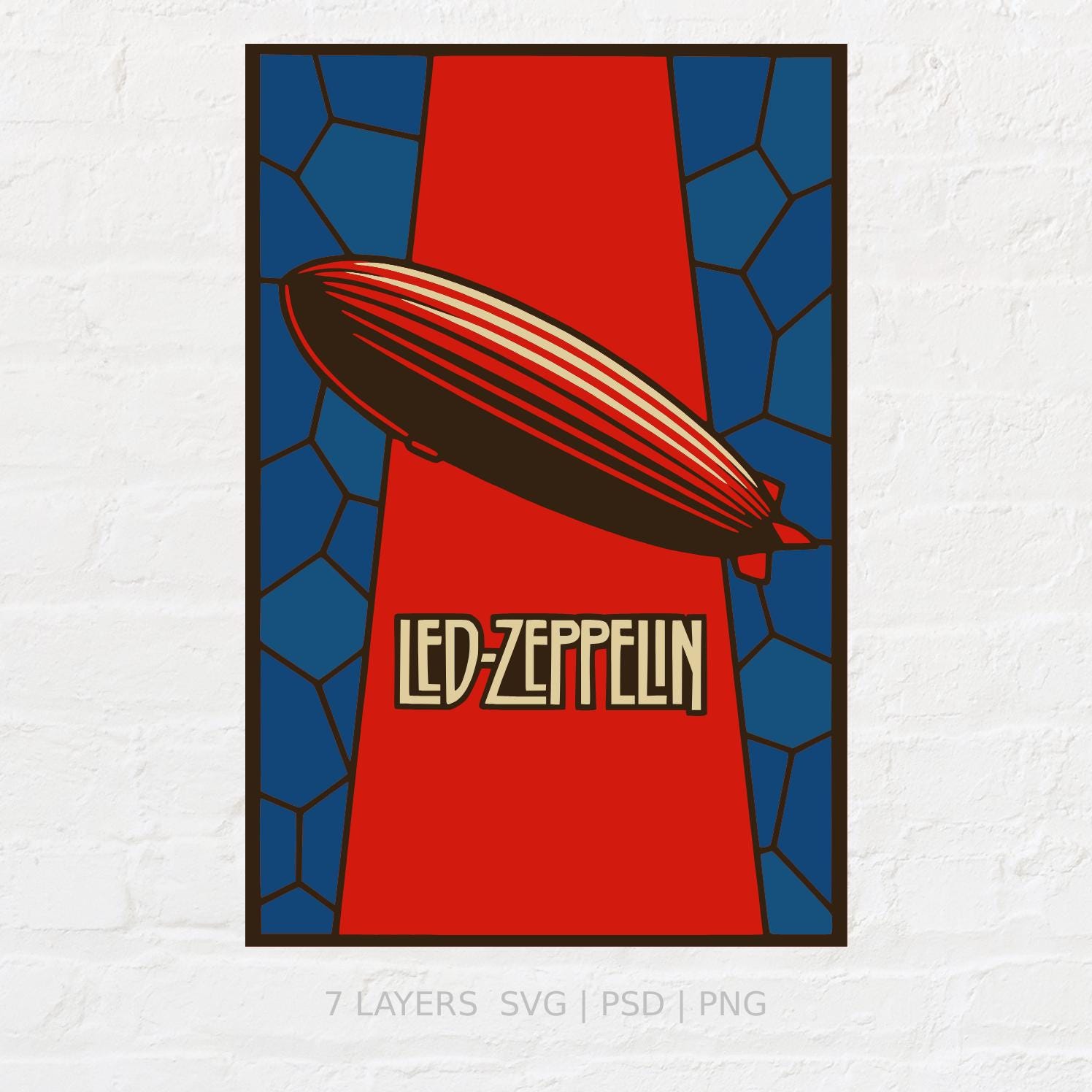 Led Zeppelin Mothership SVG - Layered Laser Cut Files, Shadowbox ...