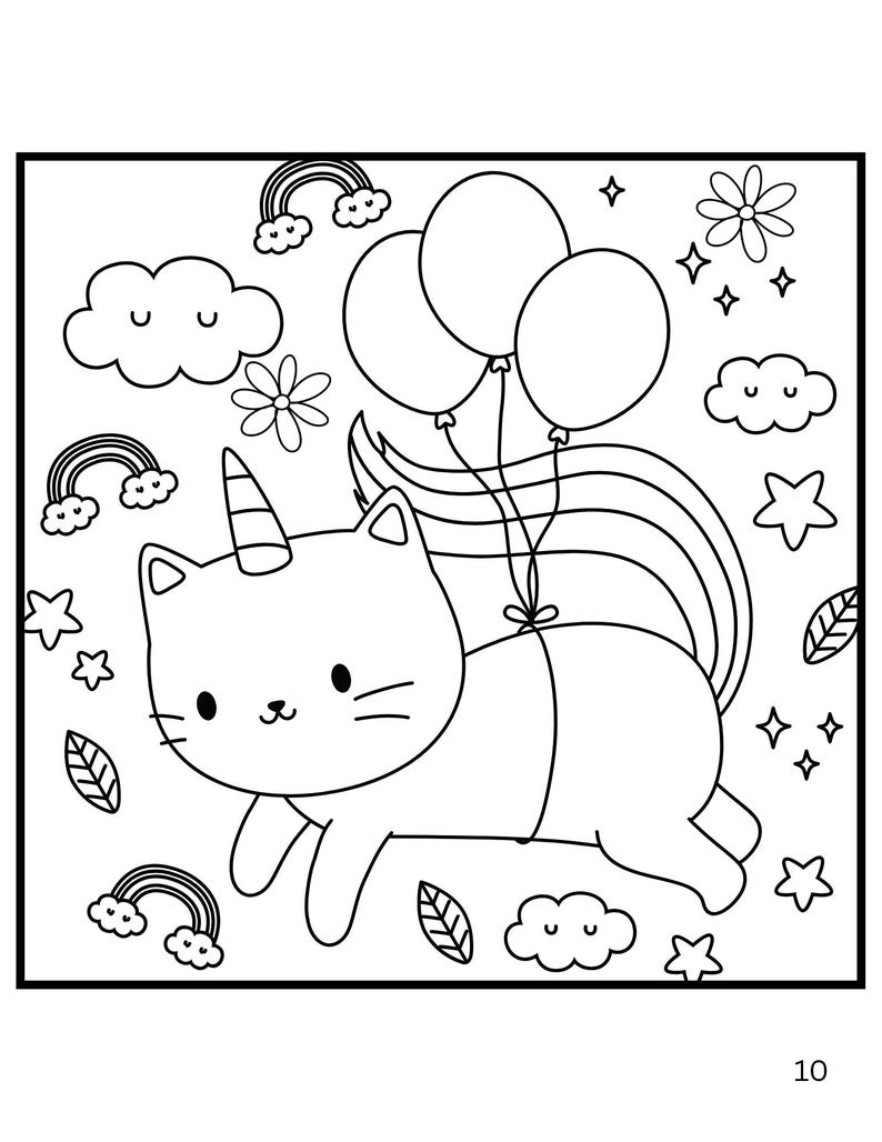 Coloring Pages for Anyone | Caticorn | Magical Cats | Unicorn Cats ...