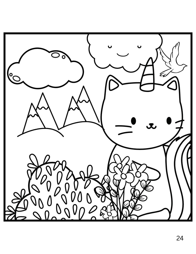 Coloring Pages for Anyone | Caticorn | Magical Cats | Unicorn Cats ...