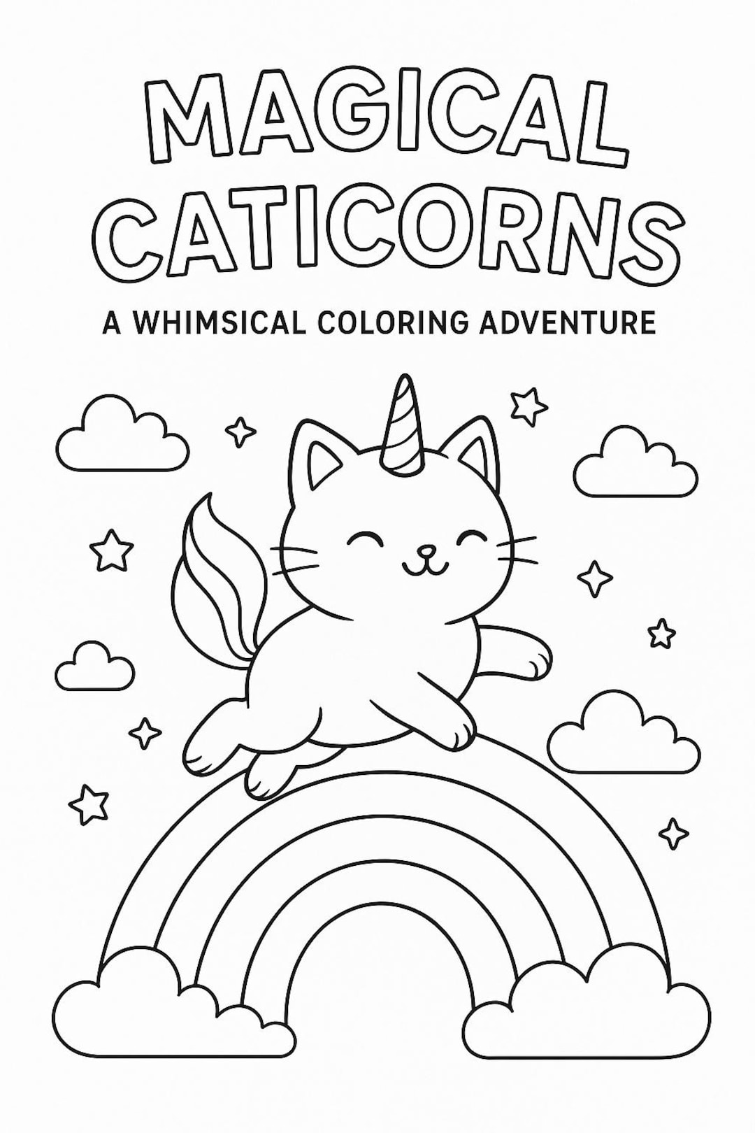 Coloring Pages for Anyone | Caticorn | Magical Cats | Unicorn Cats ...