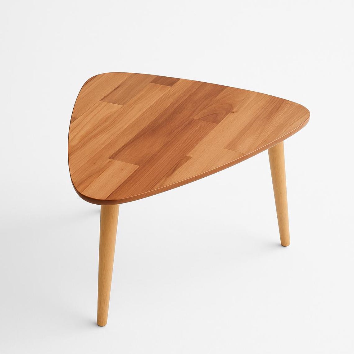 Mid-century Modern Triangle Wooden Coffee Table – Small Accent Side ...