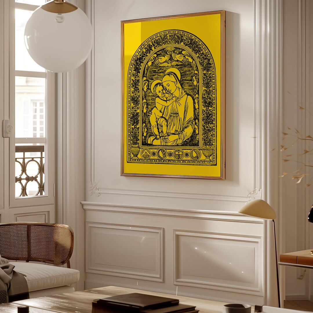 Virgin Mary and Baby Jesus Art Poster Print, Christian Home Decor ...