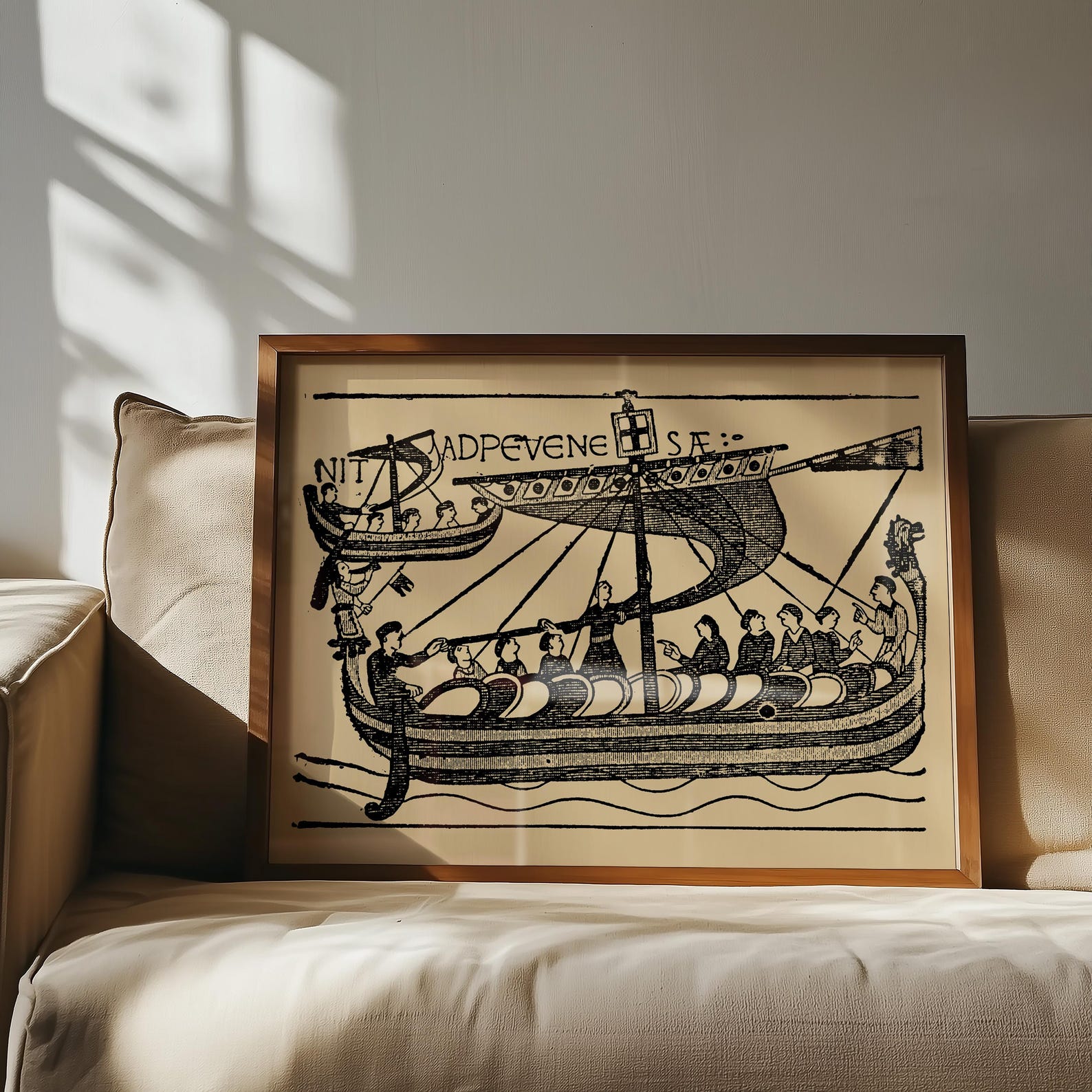 Viking Longship Medieval Illustration Art Poster Print | Nordic ...