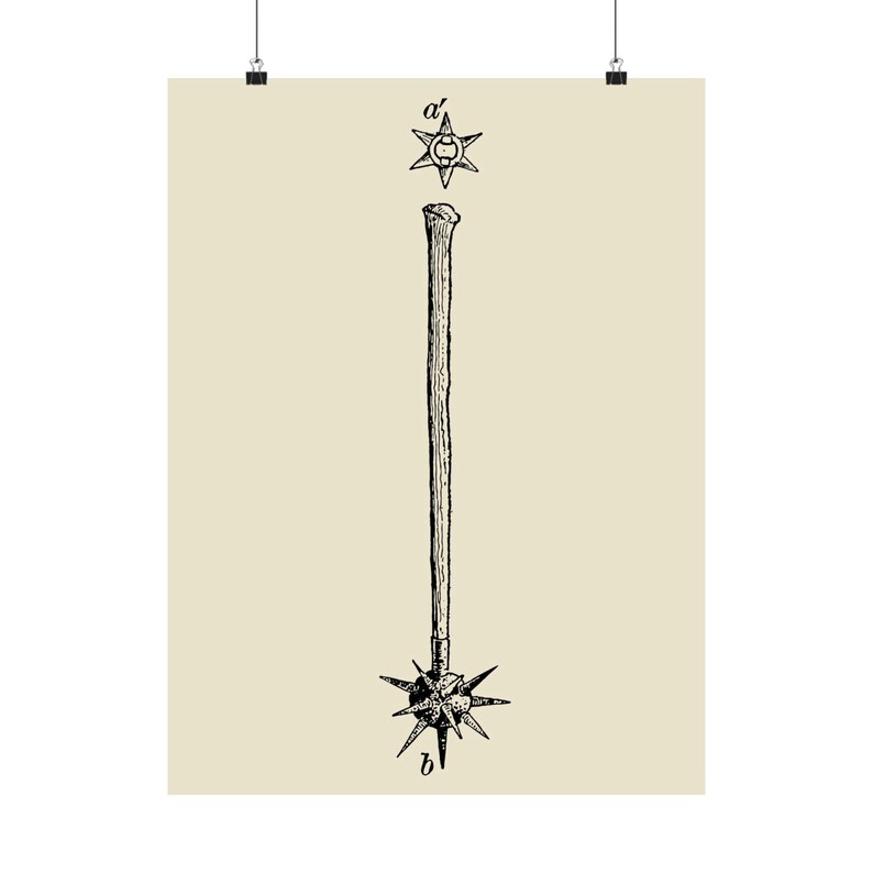 Medieval Mace Weapon Poster Print, Medieval Art Decor, Historical ...