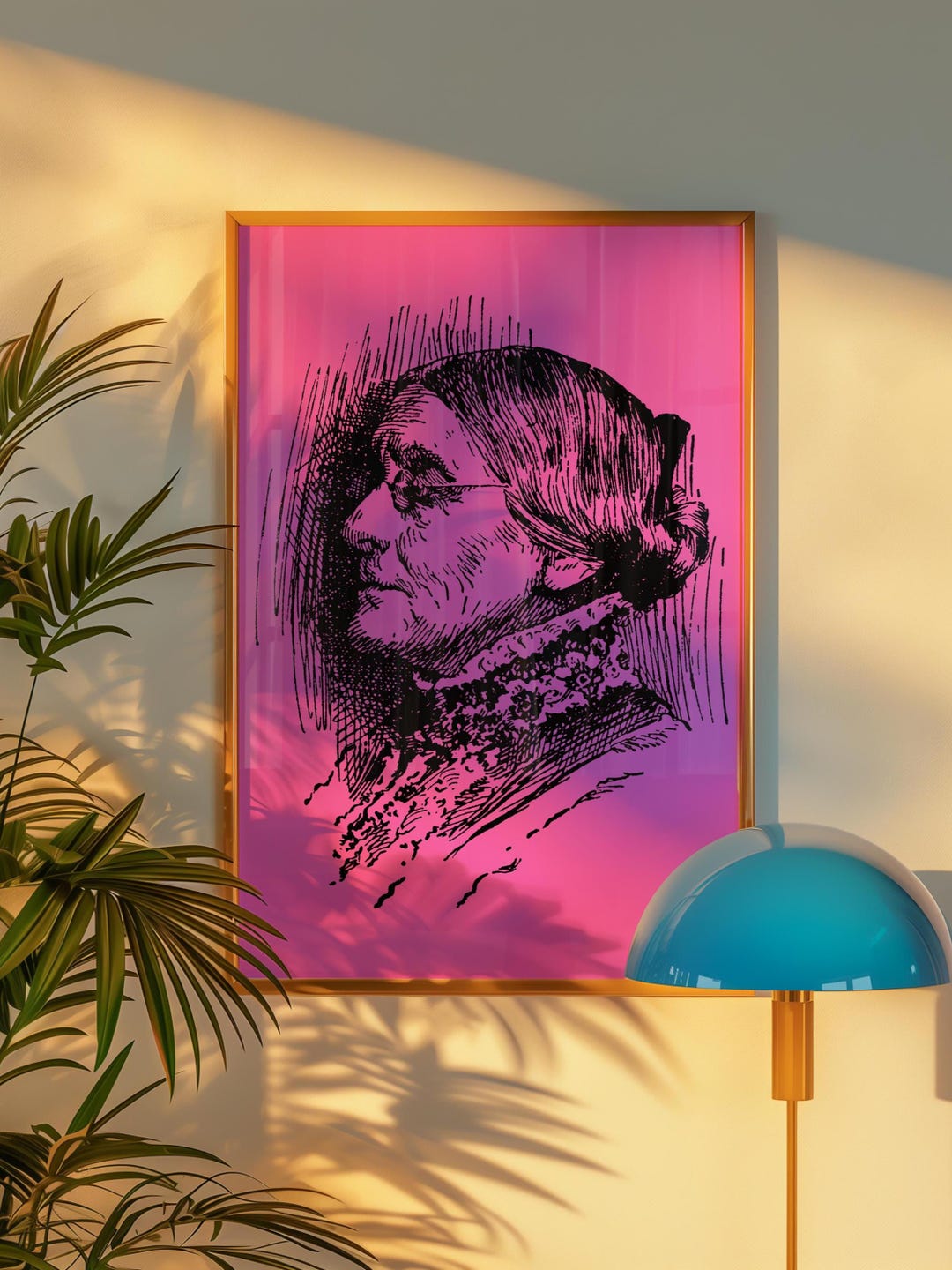 Susan B Anthony Portrait Poster Print, Feminist Wall Art, CUSTOM COLOR ...