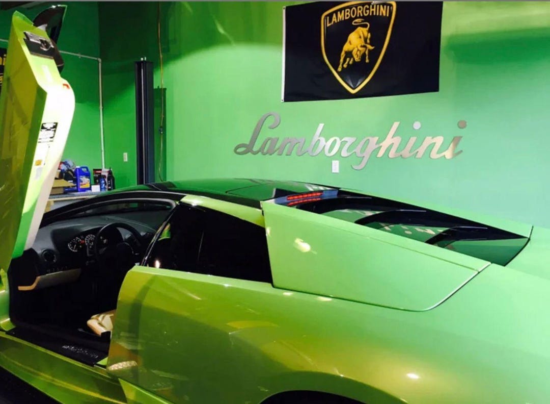 Lamborghini Wall Lettering & Crest Set – With Tape - Mounting Template ...