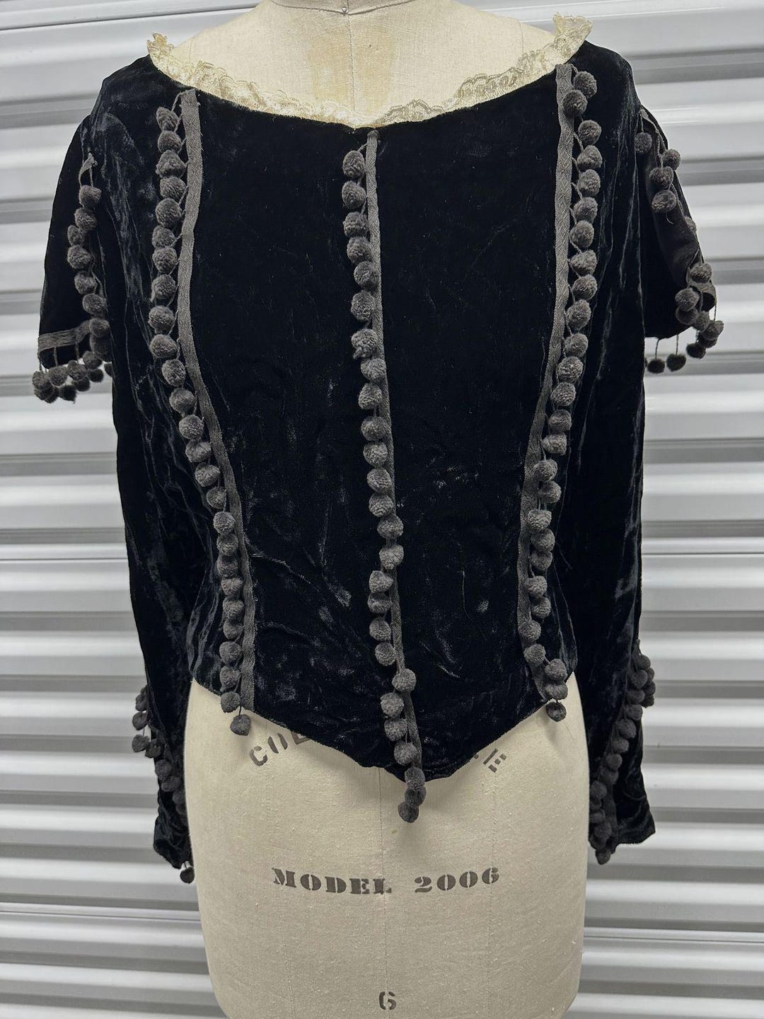 Victorian 19th Century French Black Silk Velvet Bodice Renaissance ...
