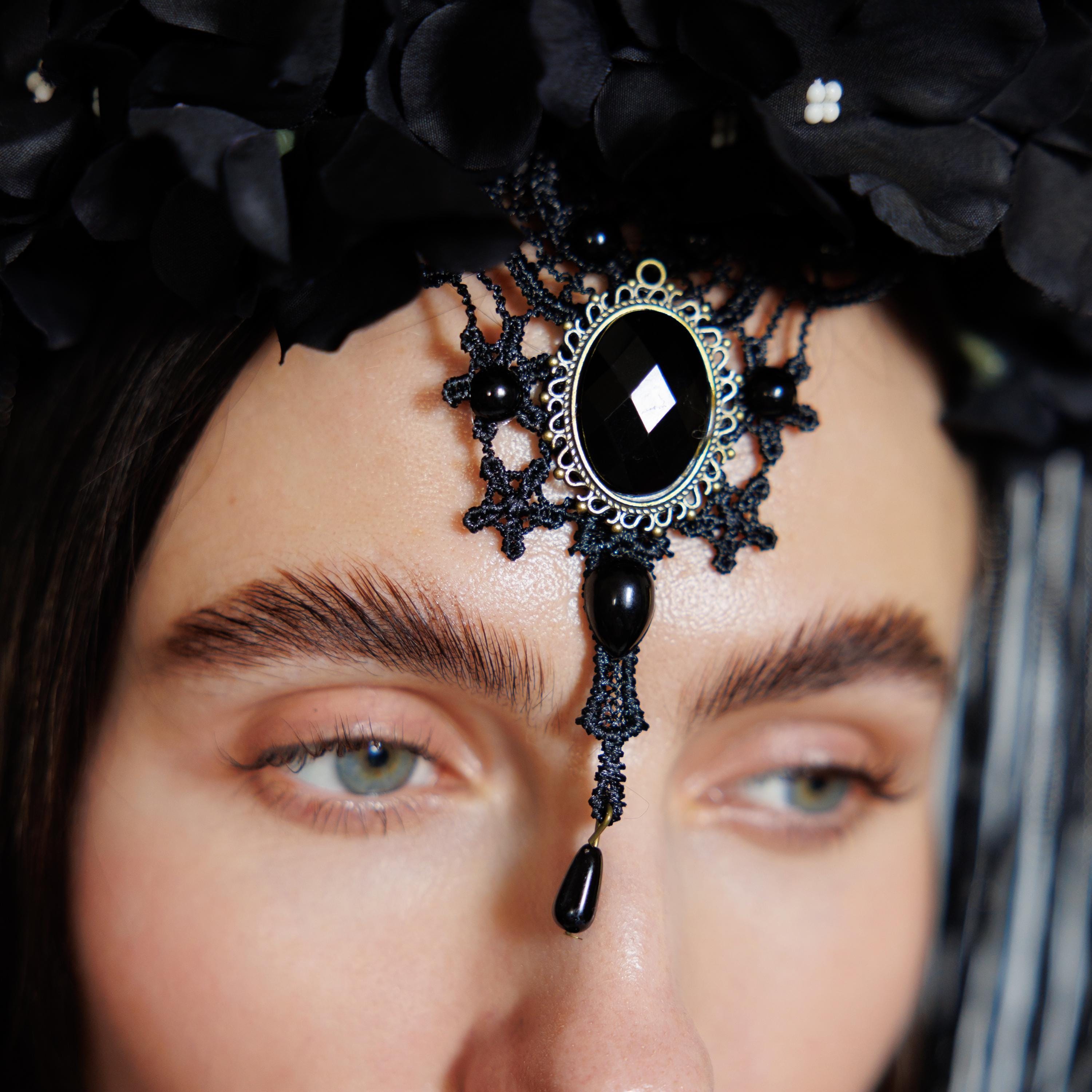 Black Gothic Crown, Gothic Horn Crown, Fantasy Horn Headpiece, Demon ...